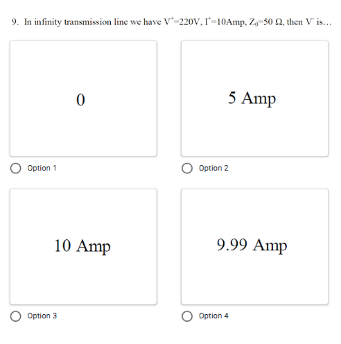 Solved 9. In infinity transmission line we have V-220V. | Chegg.com