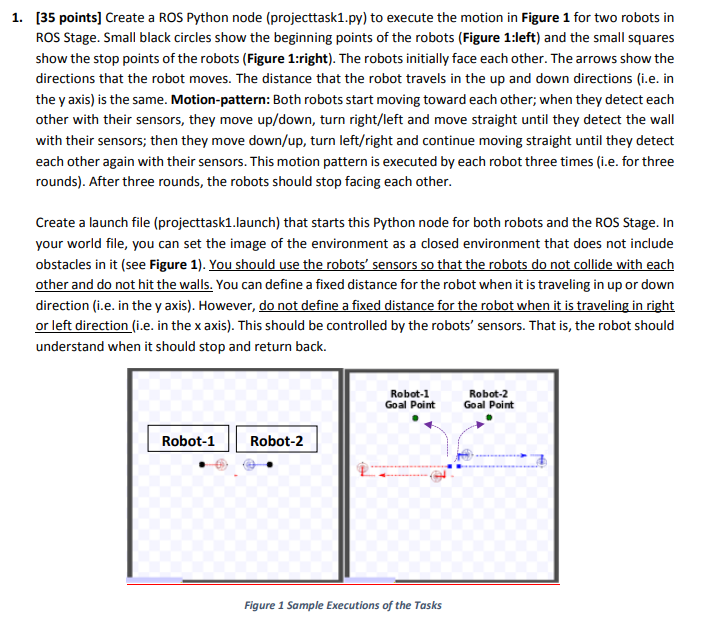 1. [35 points] Create a ROS Python node | Chegg.com