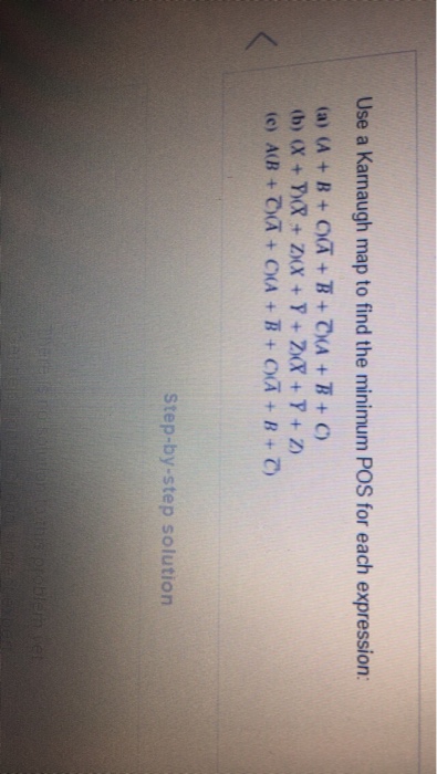 Solved Use a Karnaugh map to find the minimum POS for each | Chegg.com