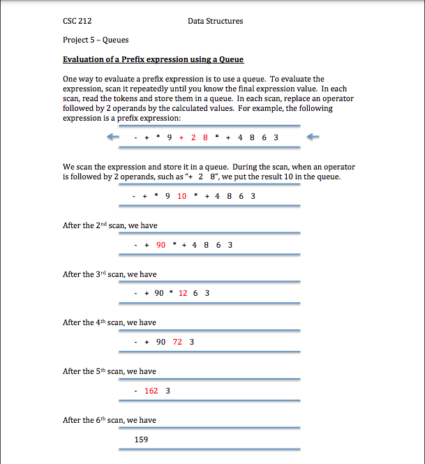 Solved CSC 212 Data Structures Project 5 - Queues Evaluation | Chegg.com
