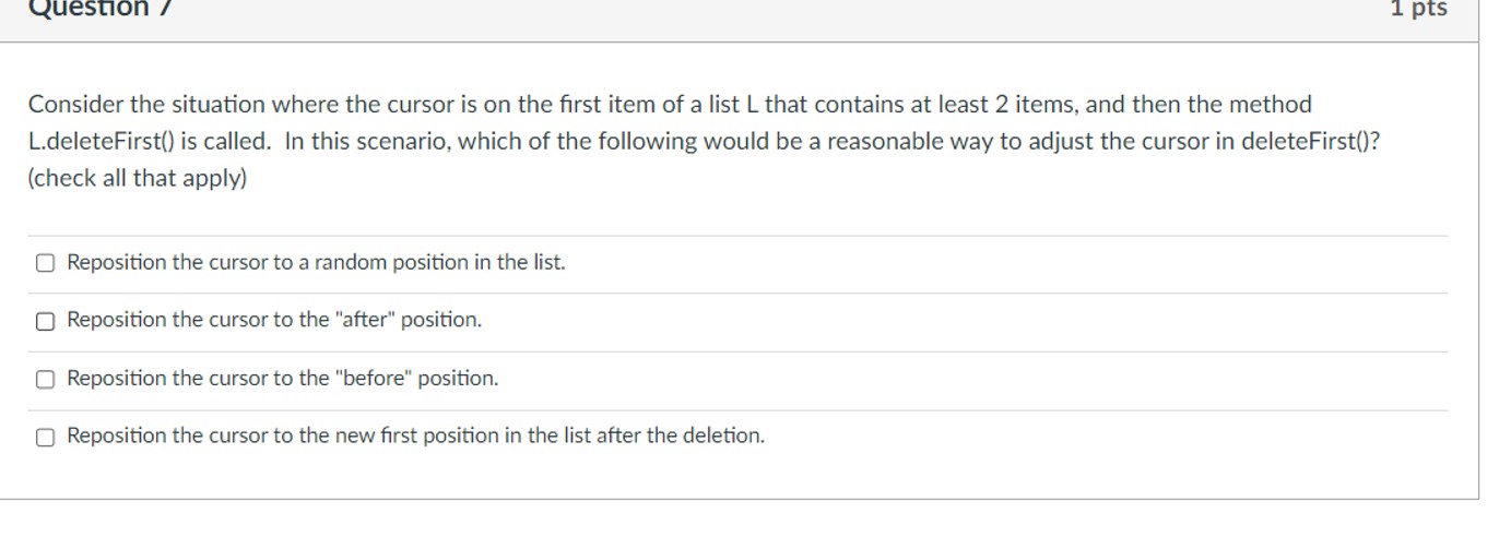 Solved Consider the situation where the cursor is on the | Chegg.com