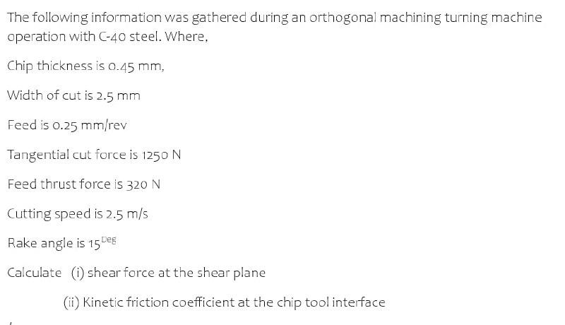 Solved The following information was gathered during an | Chegg.com