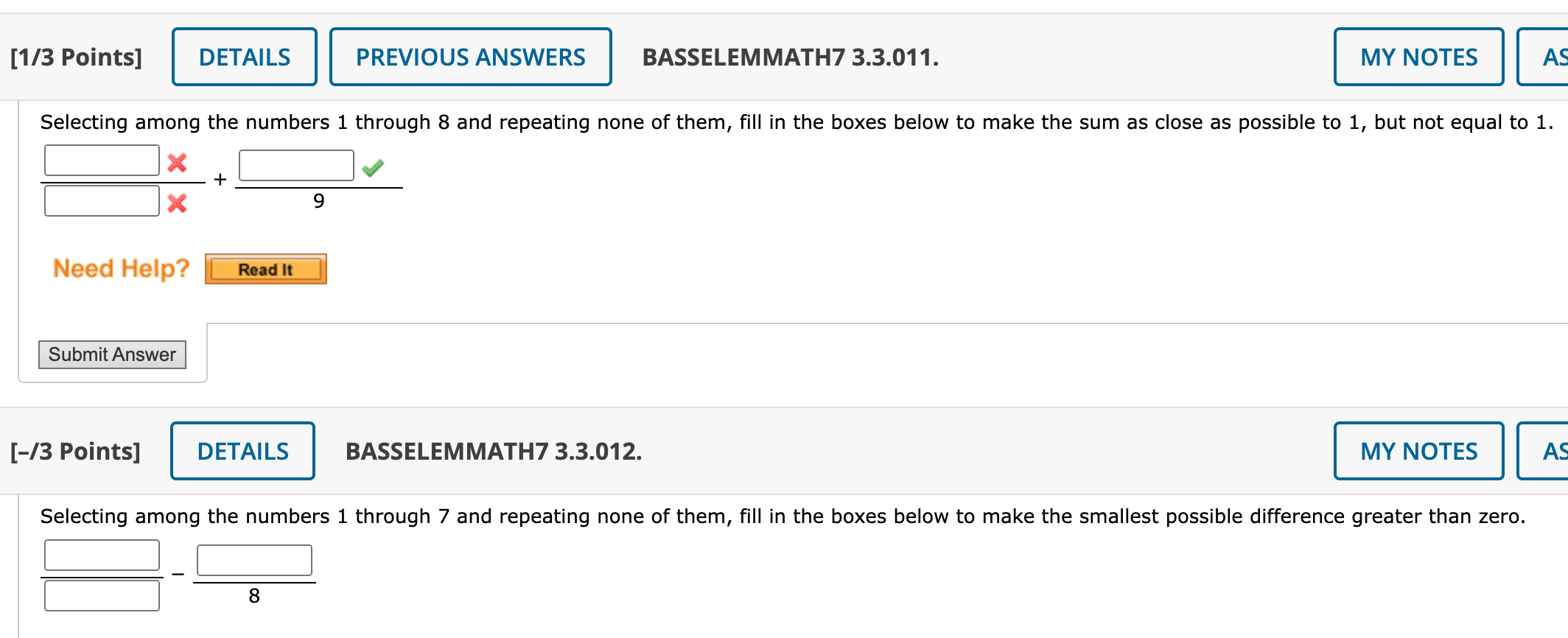 Solved Selecting among the numbers 1 through 8 and repeating | Chegg.com
