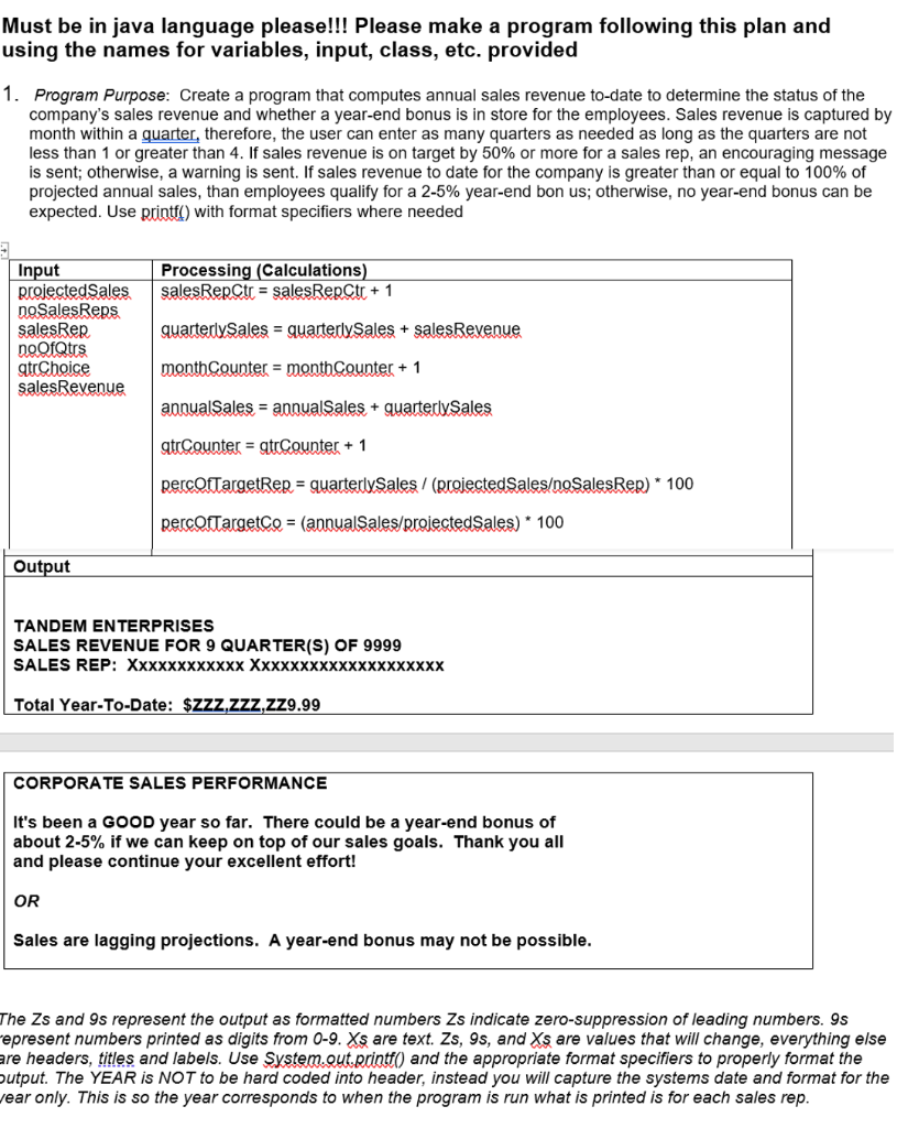 Solved Must be in java language please!!! Please make a | Chegg.com