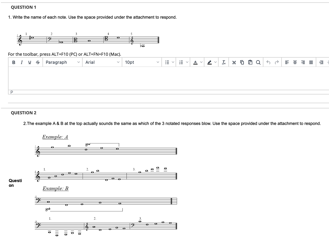 1. Write the name of each note. Use the space | Chegg.com