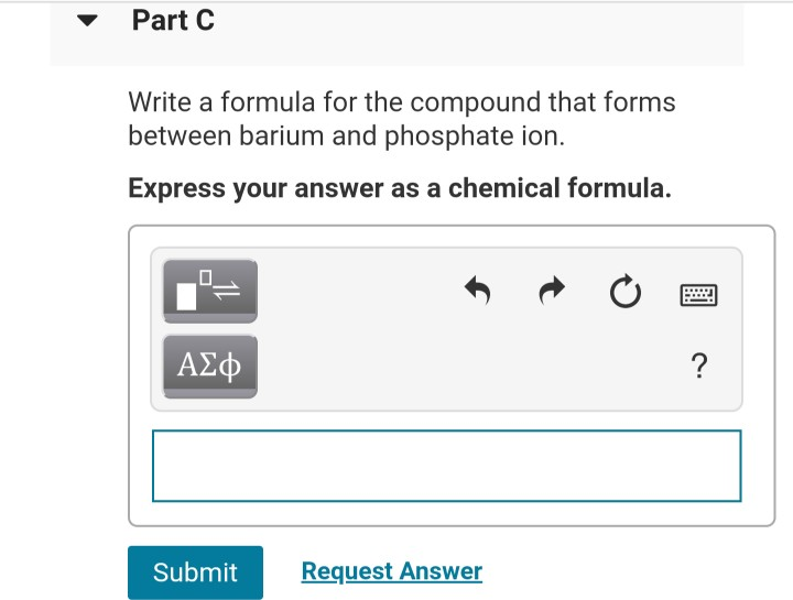 Solved Part A Write a formula for the compound that forms | Chegg.com