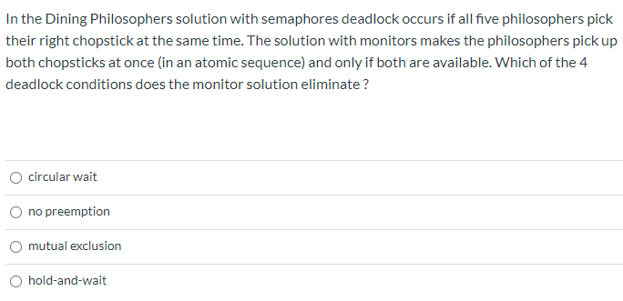 Solved In the Dining Philosophers solution with semaphores | Chegg.com