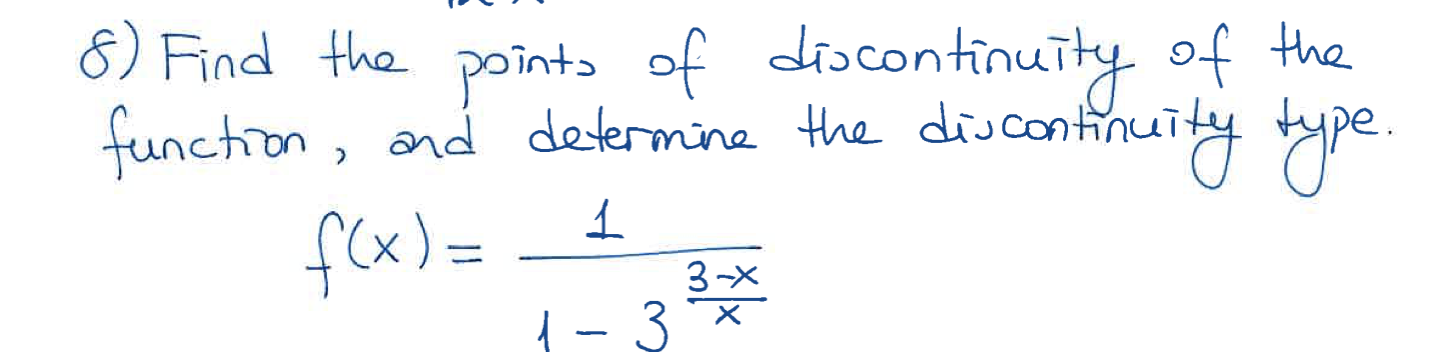 Solved 8) Find the points of discontinuity of the function, | Chegg.com
