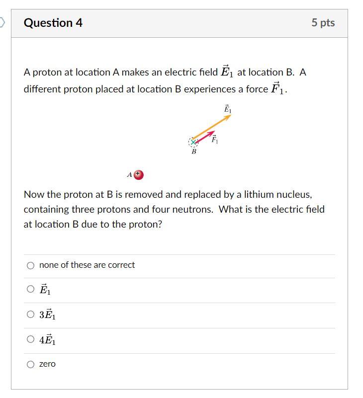 Solved A proton at location A makes an electric field E1 at | Chegg.com