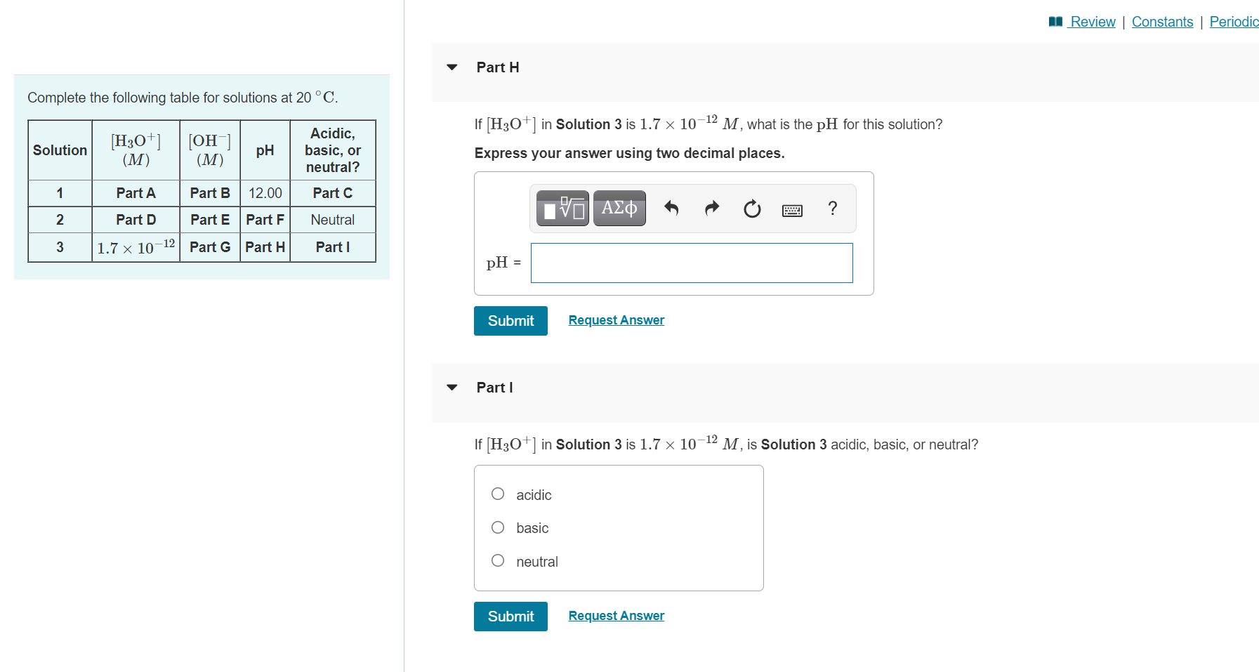 Solved Review Constants Periodic Part 1 Complete the | Chegg.com