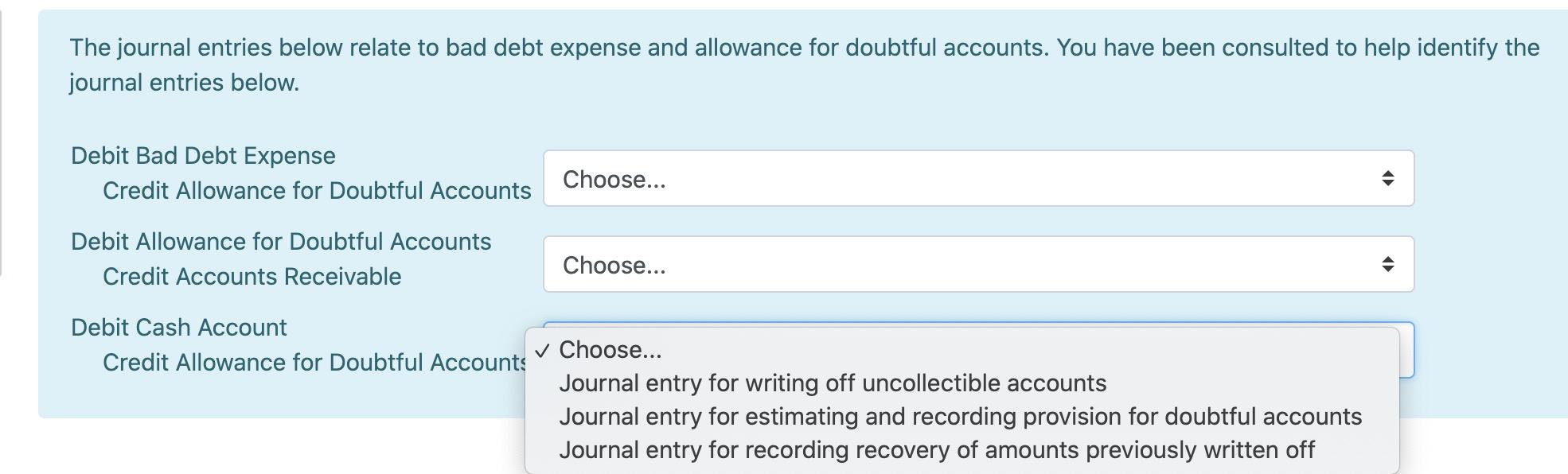 Solved The journal entries below relate to bad debt expense | Chegg.com