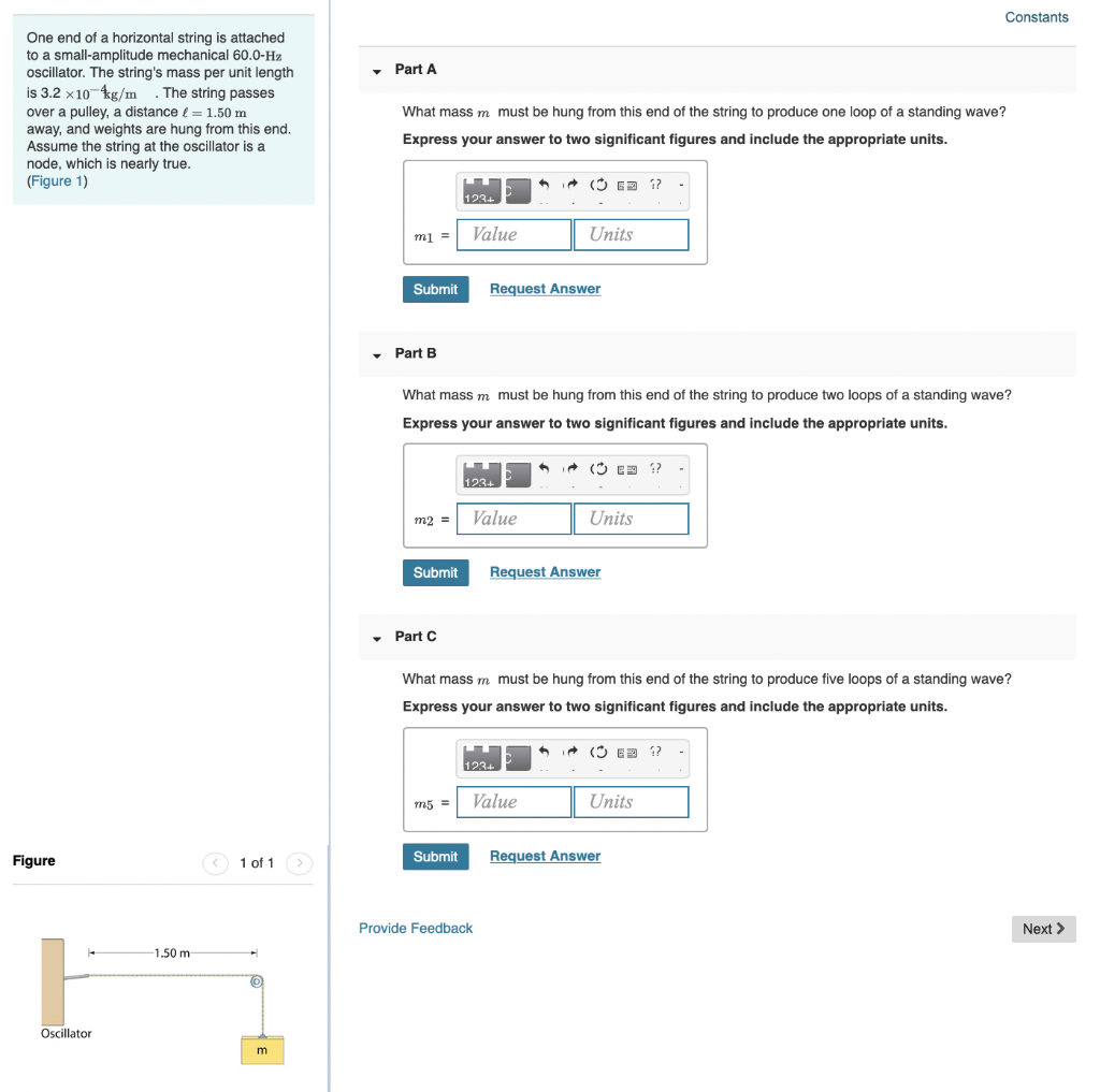 Solved Constants Part A One end of a horizontal string is | Chegg.com