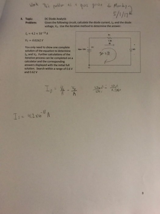 Solved 4. Topic: DC Diode Analysis Problem:Given the | Chegg.com