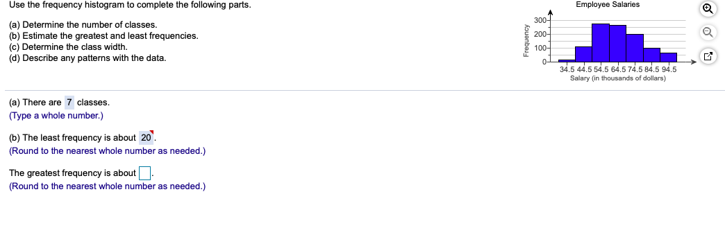 Solved Use the frequency histogram to complete the following | Chegg.com