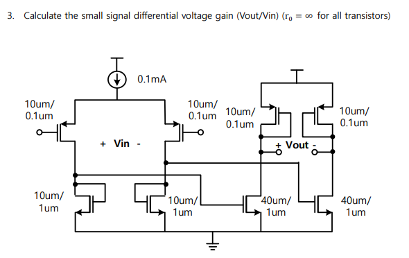 Solved 3. Calculate the small signal differential voltage | Chegg.com