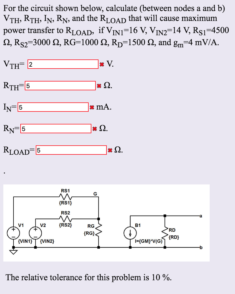 Solved For the circuit shown below, calculate (between nodes | Chegg.com