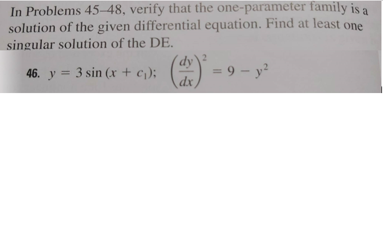 Solved In Problems 45–48, verify that the one-parameter | Chegg.com