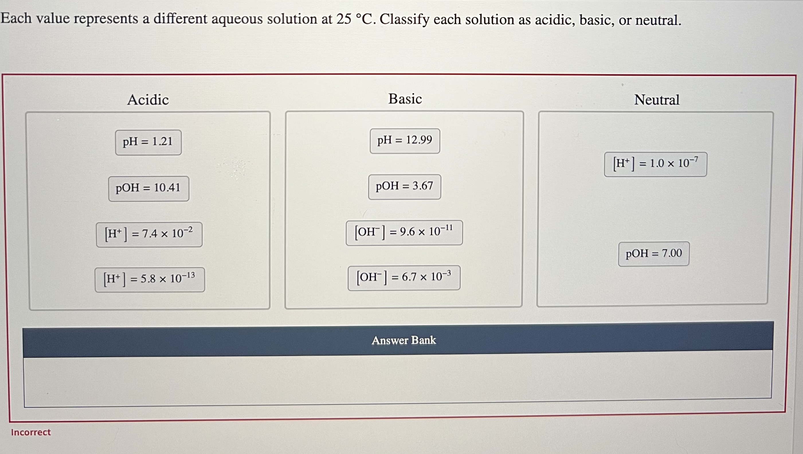 Solved ach value represents a different aqueous solution at | Chegg.com