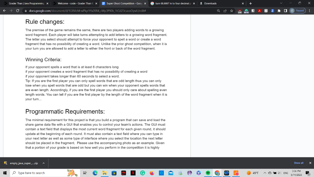 Solved Rule changes: The premise of the game remains the | Chegg.com