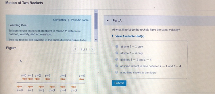 Solved Motion of Two Rockets Constants | Perodic Table Part | Chegg.com