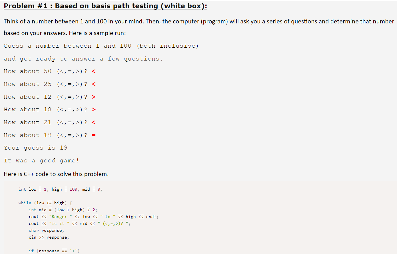 Problem #1 : Based on basis path testing_(white box): | Chegg.com