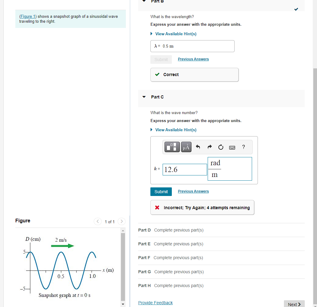 Solved (Figure 1) shows a snapshot graph of a sinusoidal | Chegg.com