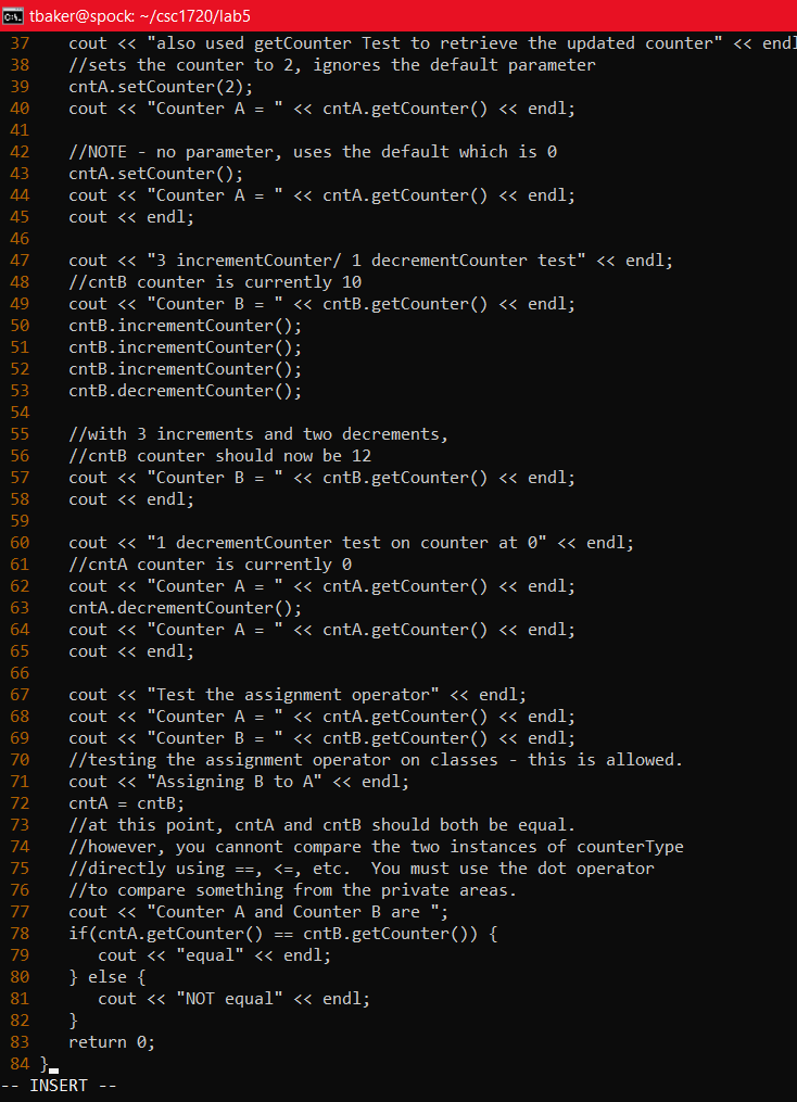 Solved C S C 1 7 2 0 L A B F I V E-CLASS IMPLEMENTATION Use | Chegg.com