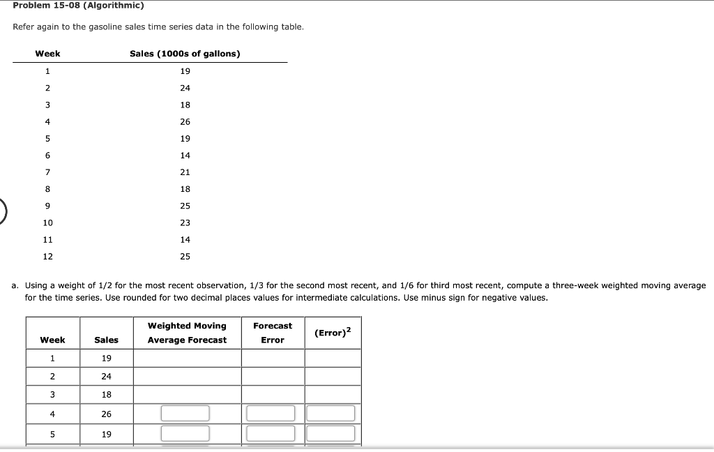 Solved Problem 15-08 (Algorithmic) Refer again to the | Chegg.com