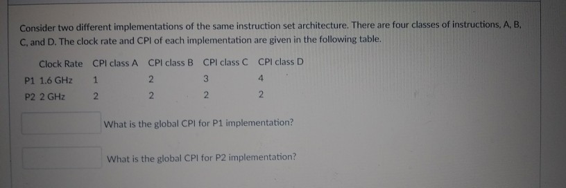Solved Consider two different implementations of the same | Chegg.com
