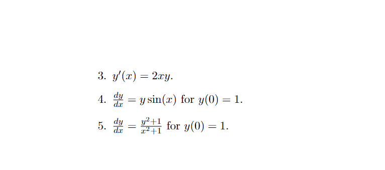 Solved Using Seperable Equations