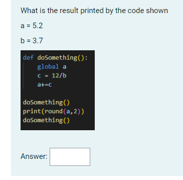 Solved What is the result printed by the code shown | Chegg.com
