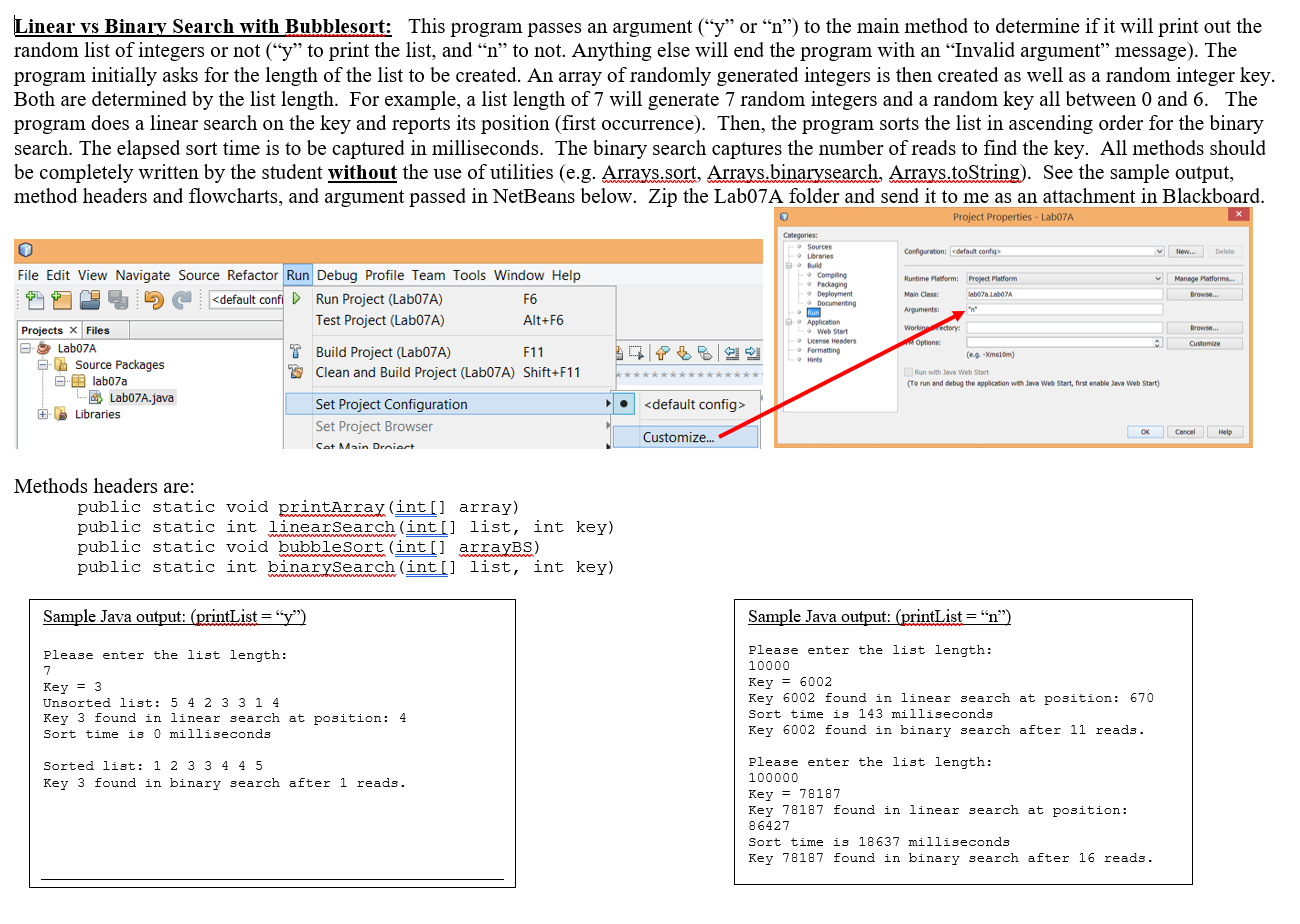 Solved Linear vs Binary Search with Bubblesort: This program | Chegg.com
