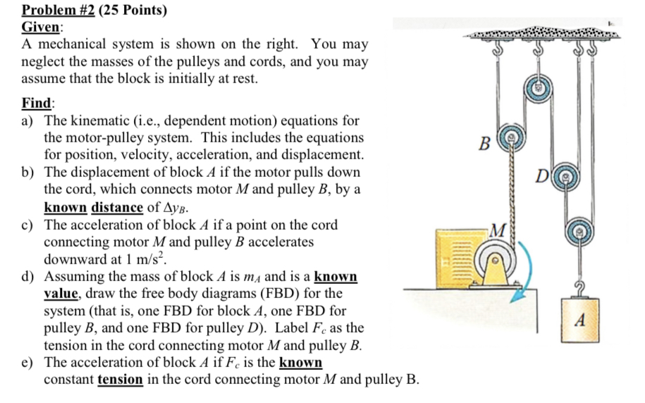 Solved Problem \#2 (25 Points) Given: A mechanical system is | Chegg.com