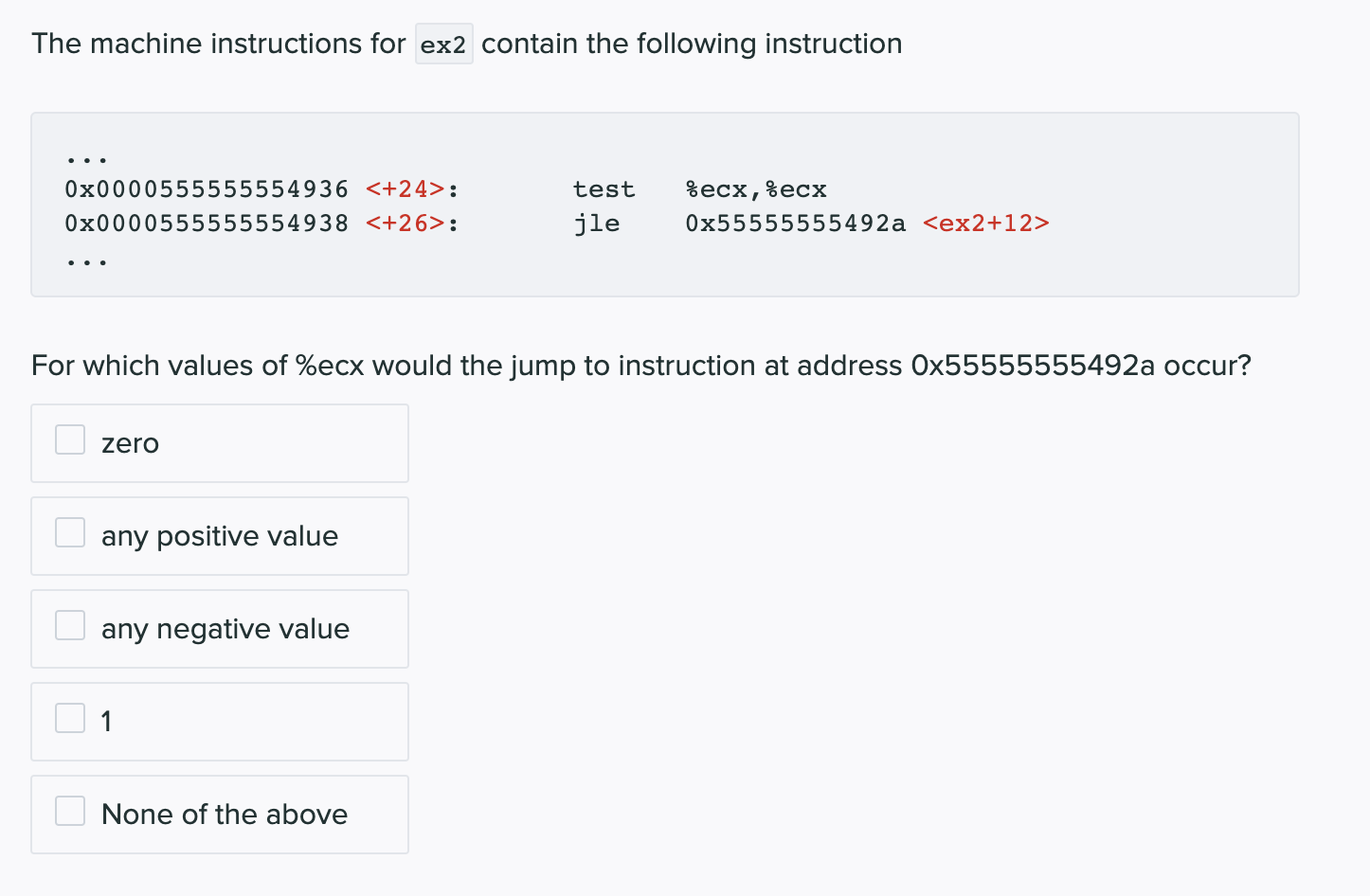 Solved The machine instructions for ex2 contain the | Chegg.com