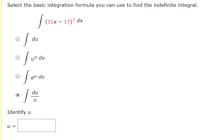 Solved Select the basic integration formula you can use to | Chegg.com