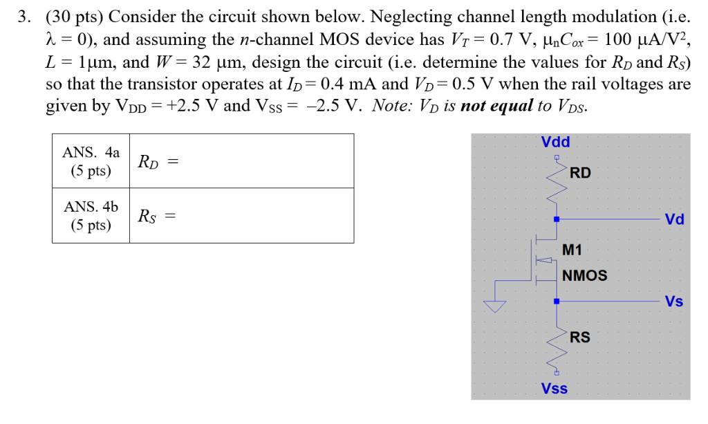 Solved (30 pts) Consider the circuit shown below. Neglecting | Chegg.com