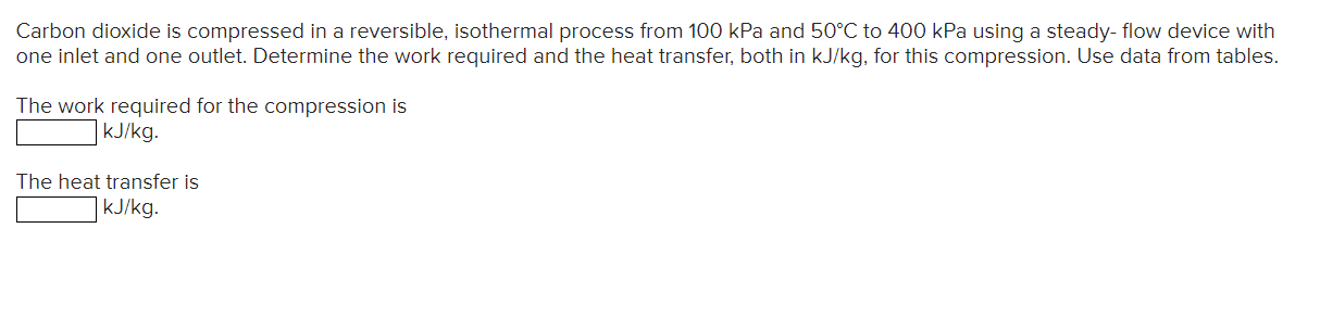 Solved Carbon dioxide is compressed in a reversible, | Chegg.com