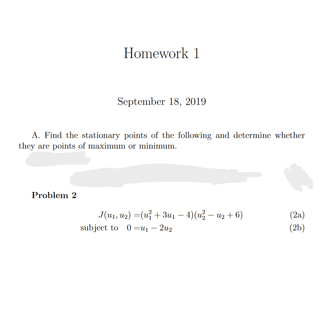 Solved Homework 1 September 18, 2019 A. Find the stationary | Chegg.com