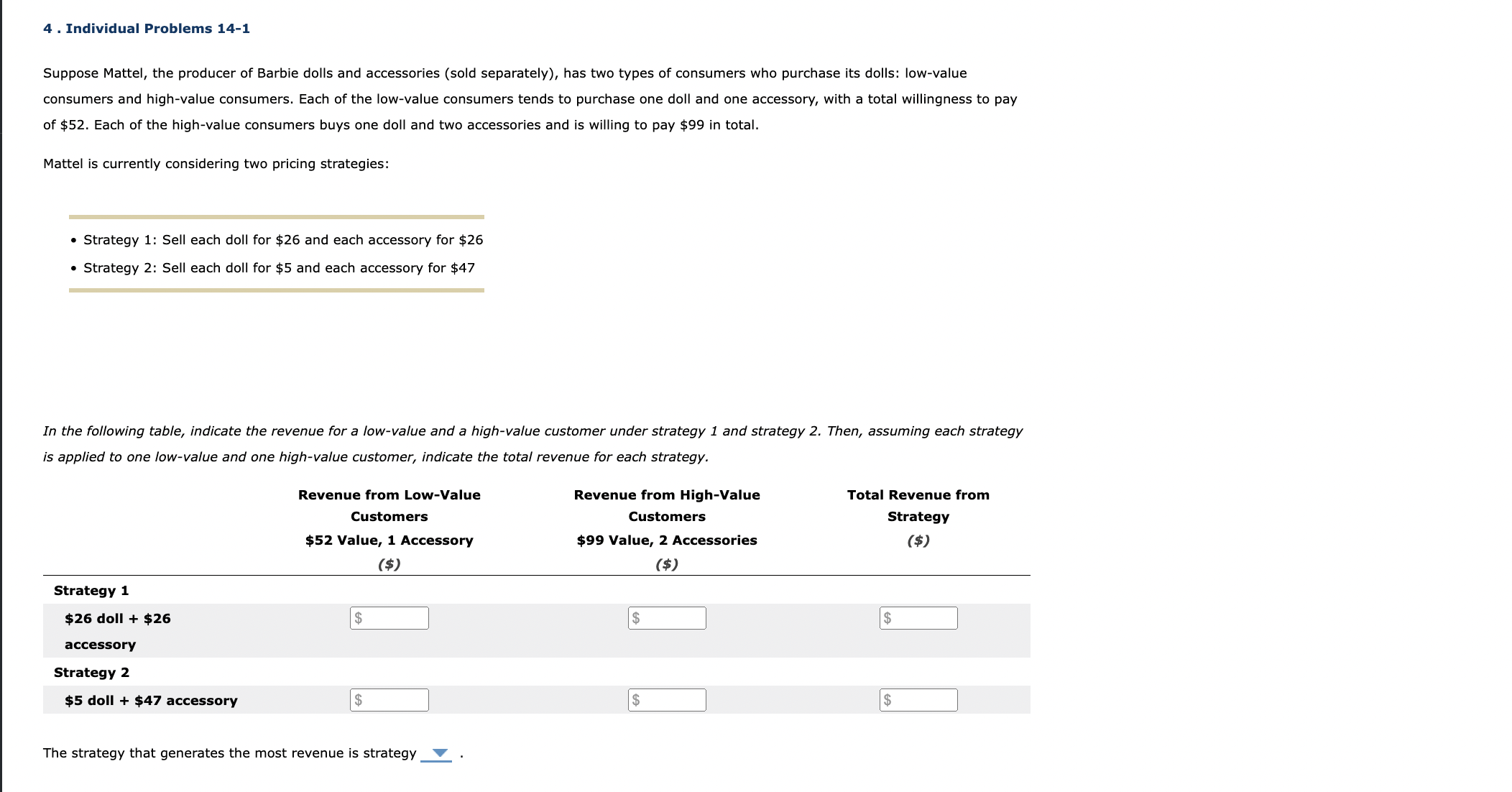 Solved Suppose Mattel, the producer of Barbie dolls and | Chegg.com