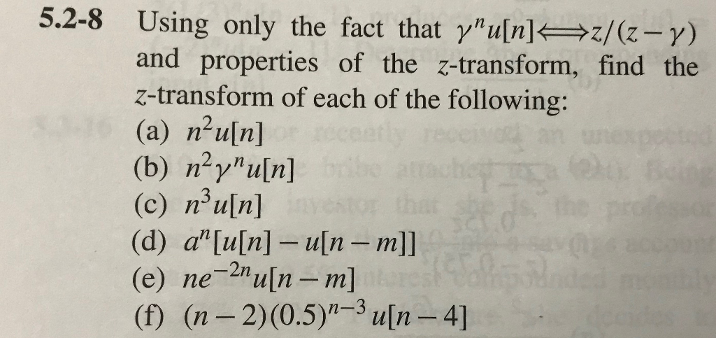 Solved 52-8 Using only the fact that γ"u[n] and properties | Chegg.com