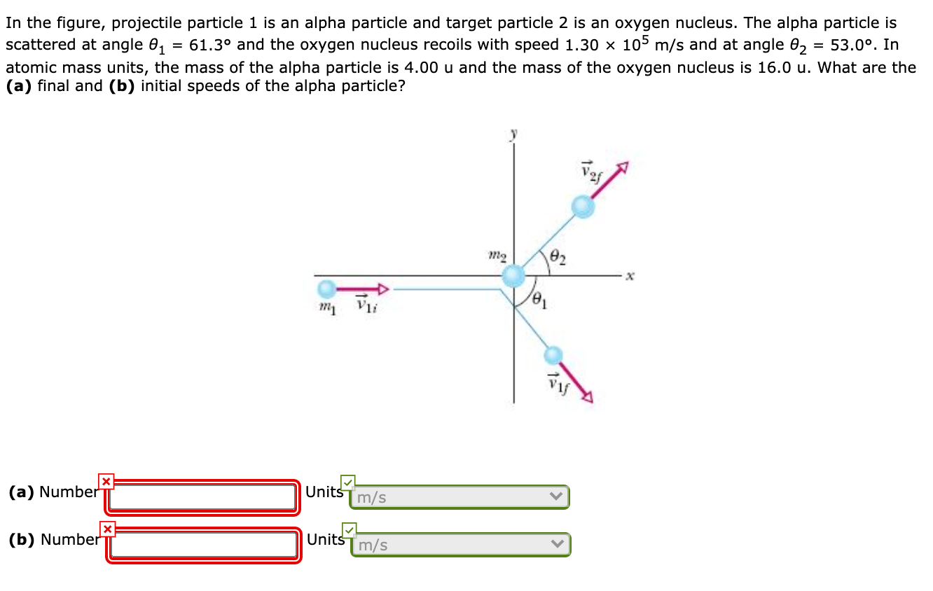 Solved In the figure, projectile particle 1 is an alpha | Chegg.com