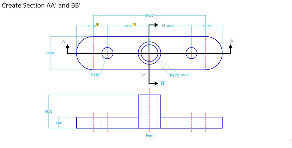 Solved Create Section AA' and BB' in autocad Shiw layers and | Chegg.com