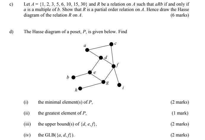 Solved c) Let A = {1, 2, 3, 5, 6, 10, 15, 30; and R be a | Chegg.com