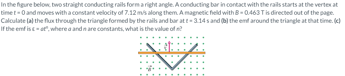 Solved In the figure below, two straight conducting rails | Chegg.com
