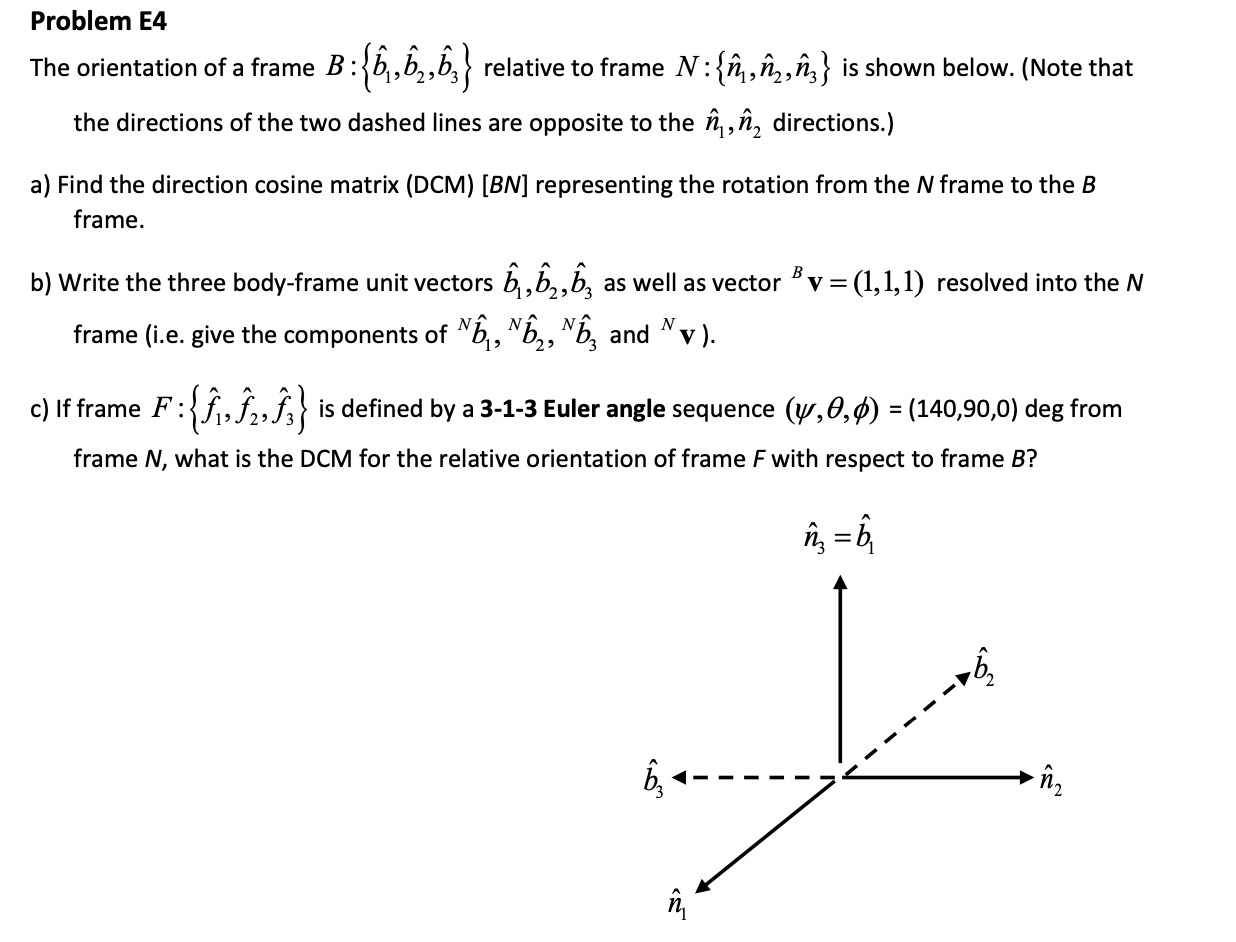 Solved The orientation of a frame B:{b^1,b^2,b^3} relative | Chegg.com