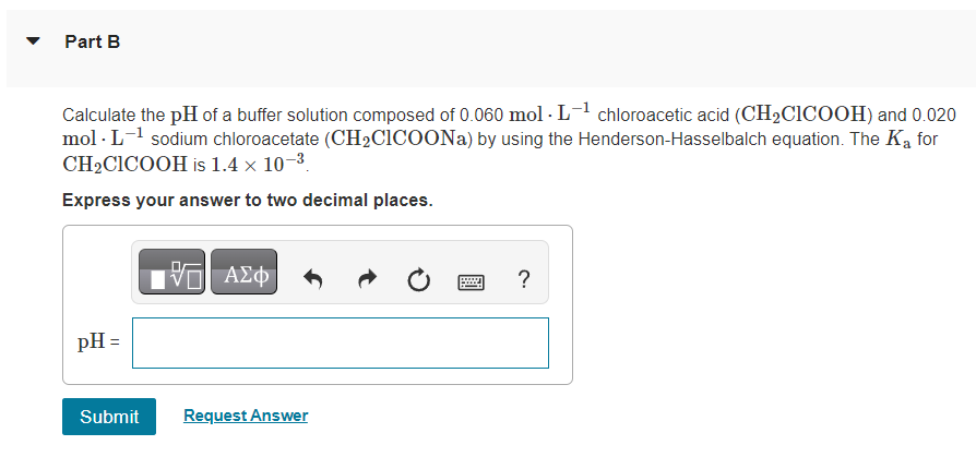 Solved Calculate the pH of a buffer solution composed of | Chegg.com