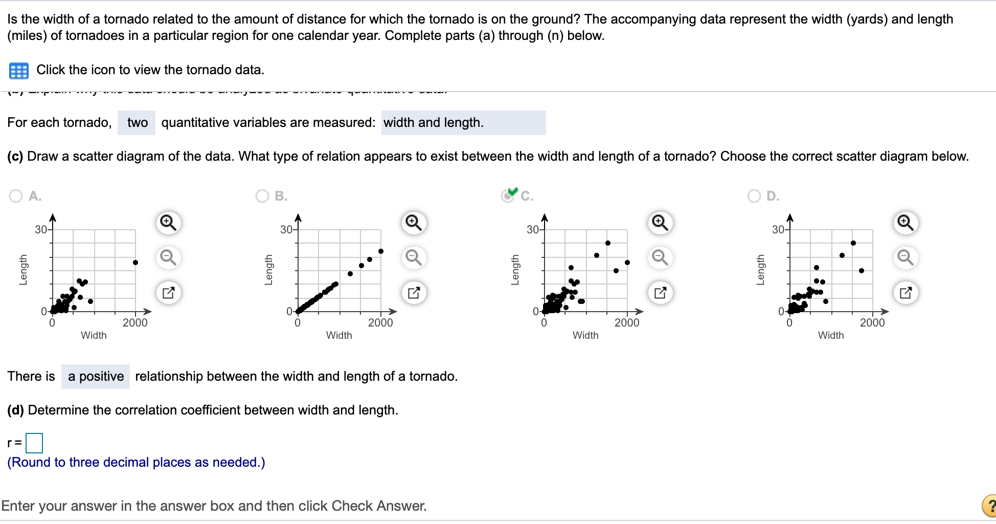 Solved Is the width of a tornado related to the amount of | Chegg.com