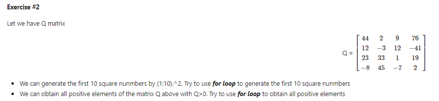 Solved Exercise #2 Let we have Q matrix 2 9 76 44 12 23 -3 | Chegg.com
