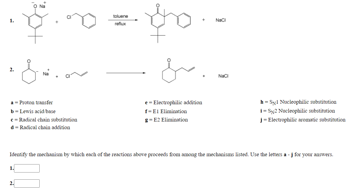 Solved O Na 1. toluene reflux Naci 2. Na Naci a = Proton | Chegg.com