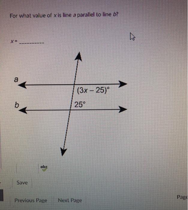 Solved For what value of x is line a parallel to line b? (3x | Chegg.com